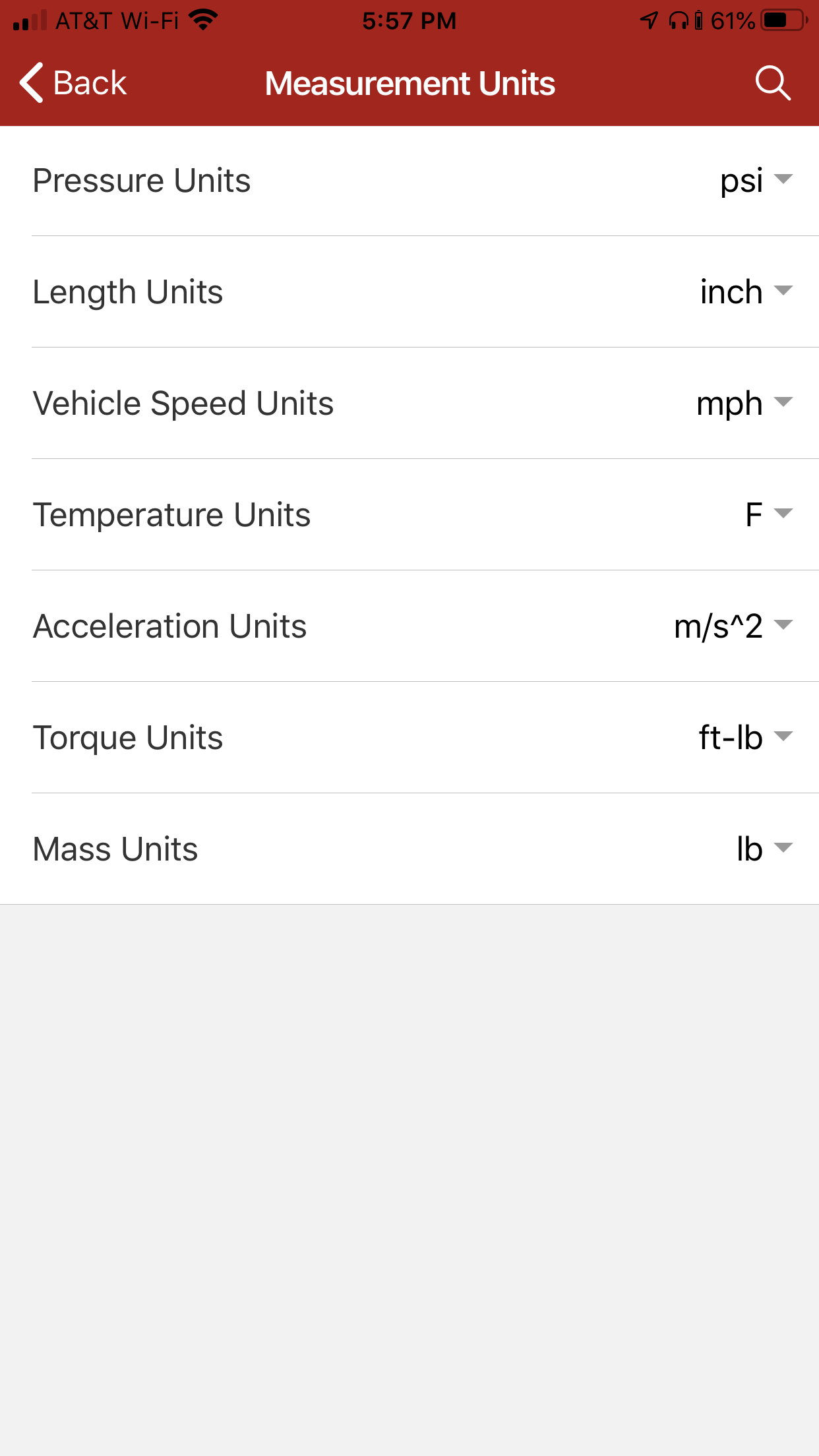 Setting Measurement Units on the COMPUSHIFT Display